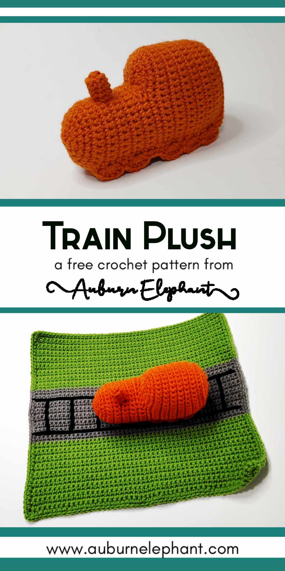 Train Plush - Auburn Elephant